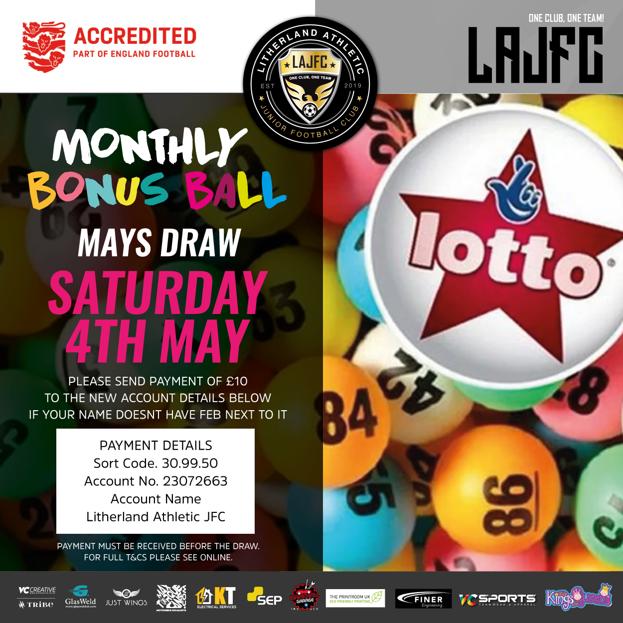 May Lotto Draw – Litherland Athletic FC